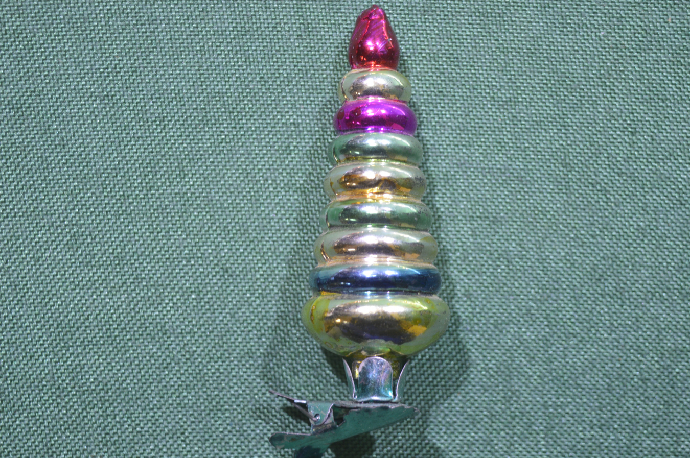 Купить Игрушка елочная Пирамида пирамидка 2 Стекло прищепка СССР цены фото описание