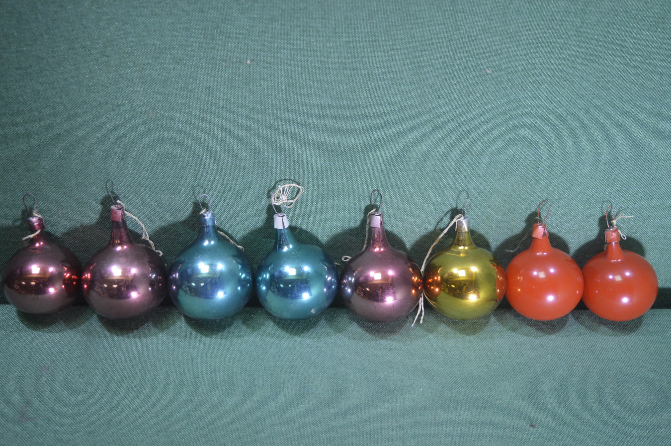 Купить Елочные шары, старого образца. Подборка (8 штук). Стекло. СССР ...