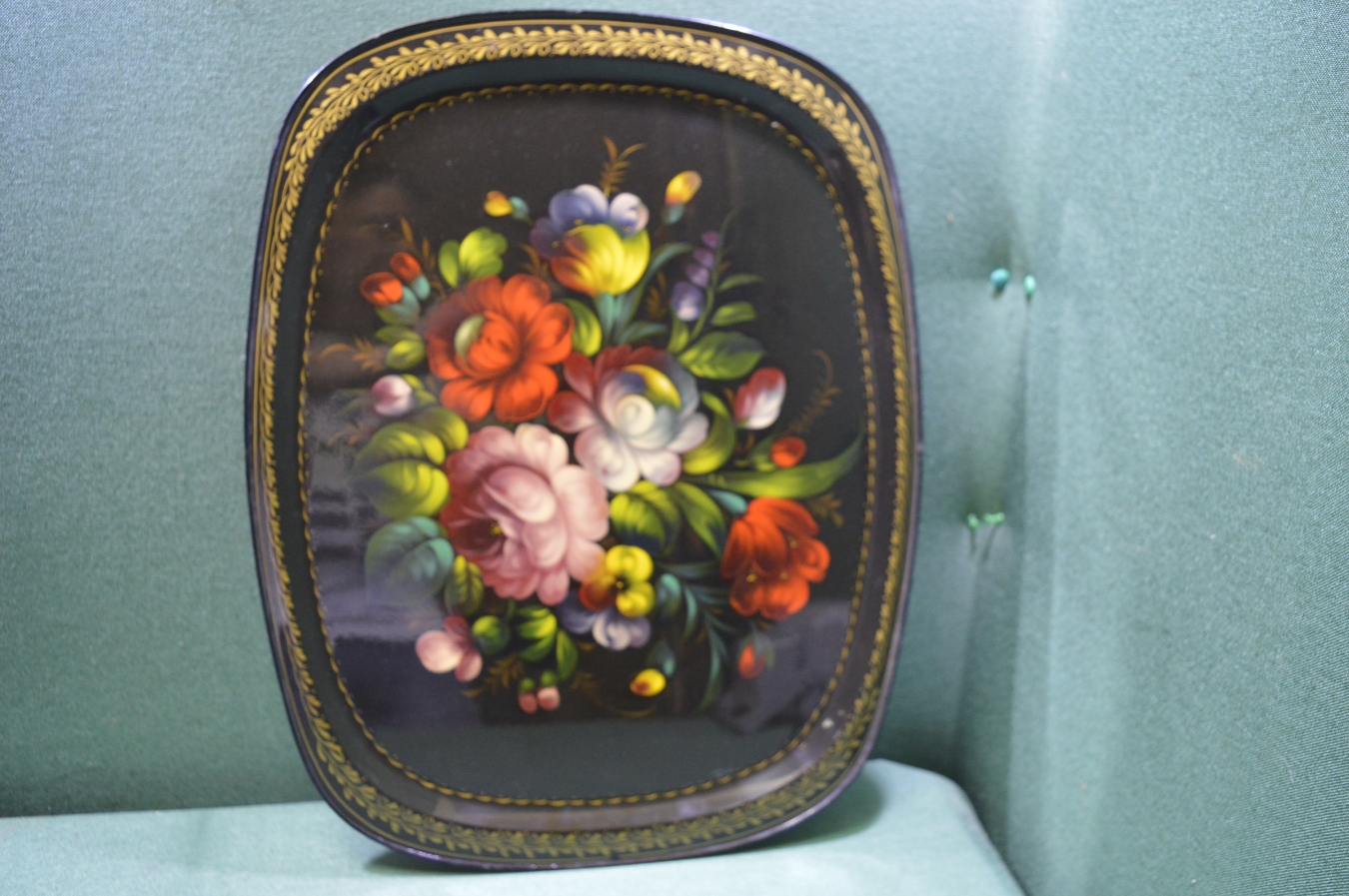 Купить Поднос Жостово большой. 59х46. Ручная роспись. СССР. в интернет-аукционе HabarTorg ...