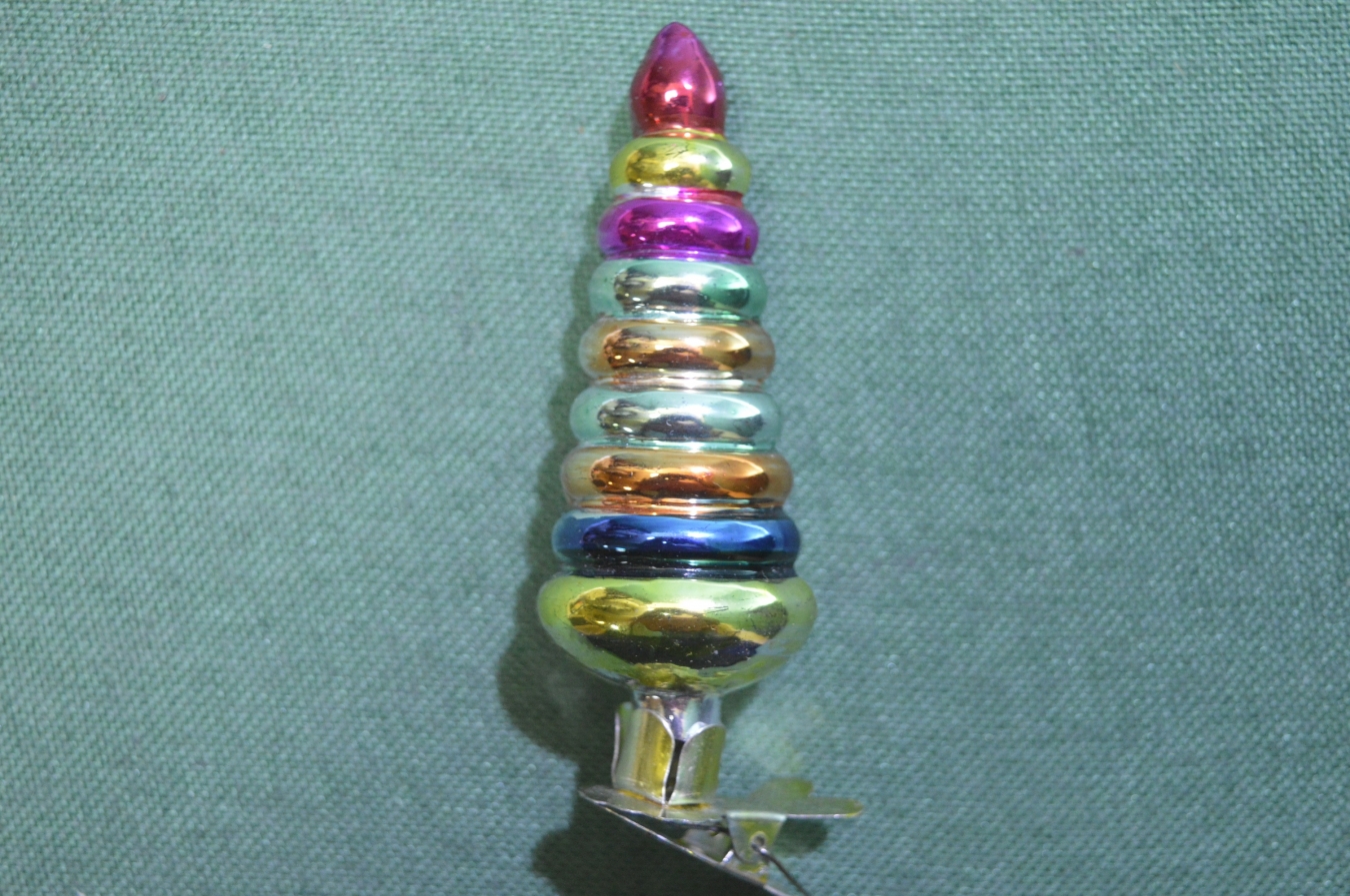 Купить Игрушка елочная стеклянная Пирамида пирамидка башня Стекло прищепка Новогоднее