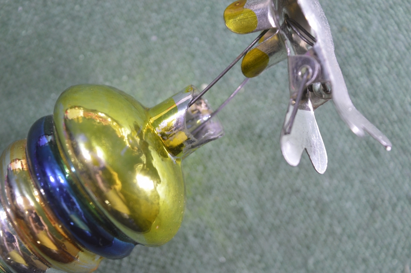 Купить Игрушка елочная стеклянная Пирамида пирамидка башня Стекло прищепка Новогоднее