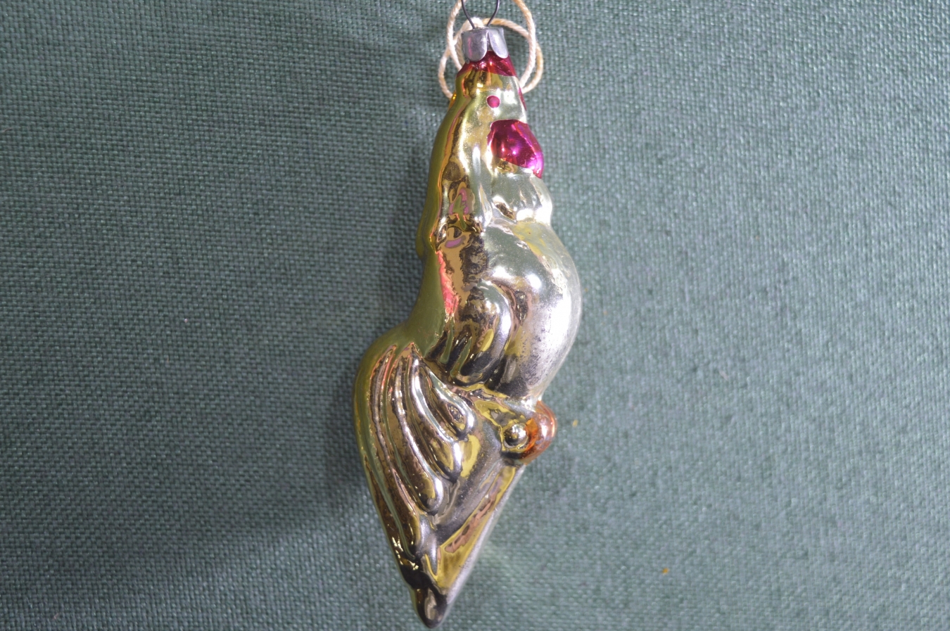 Купить Игрушка елочная стеклянная Петух петушок золотой Стекло подвесная 2 СССР цены