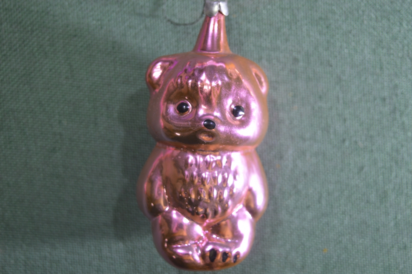 Купить Елочная стеклянная игрушка Медвежонок медведь мишка Стекло подвес 2 СССР цены