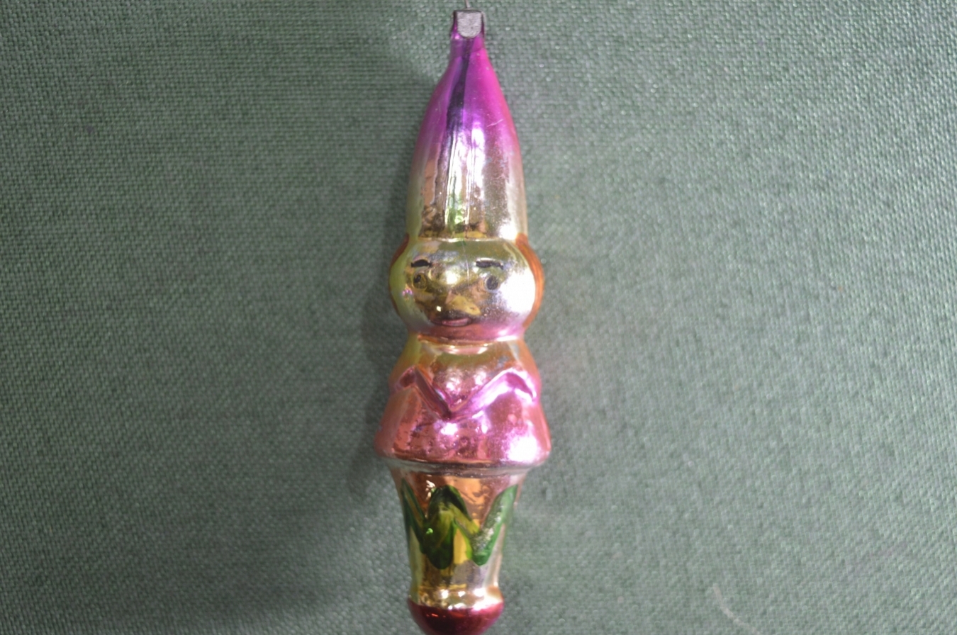 Купить Елочная стеклянная игрушка Мальчик малыш колокольчик Стекло подвес 1 СССР цены