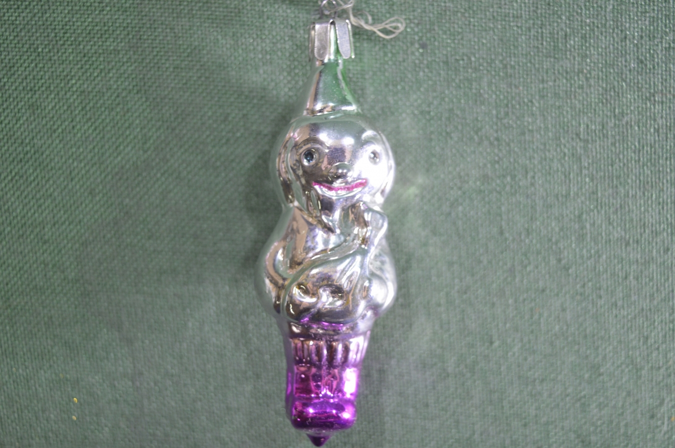 Купить Игрушка елочная стеклянная Дед с гусем Стекло подвесная в интернет аукционе