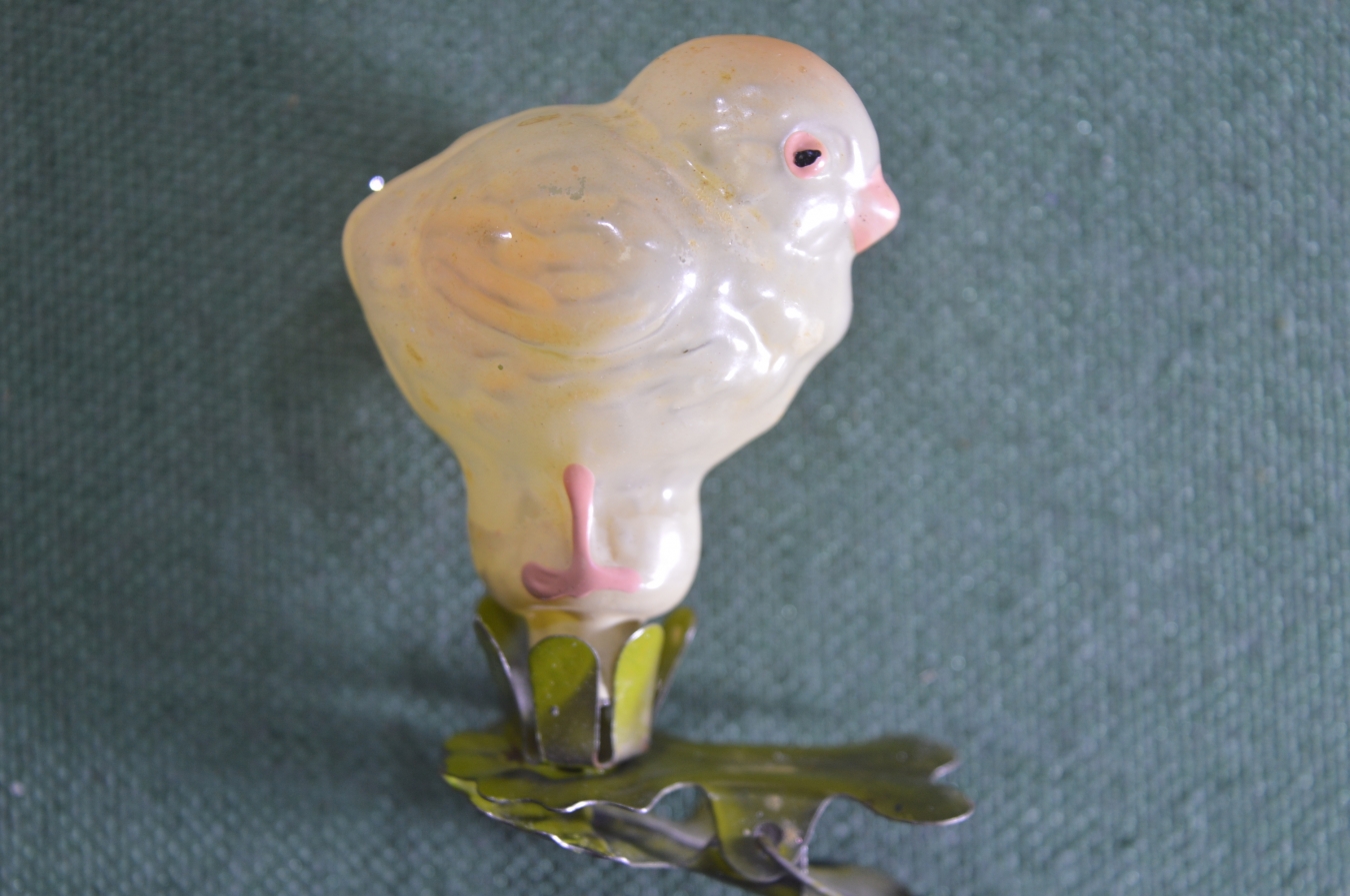Купить Игрушка елочная стеклянная Цыпленок птенец Стекло прищепка СССР 9 цены фото