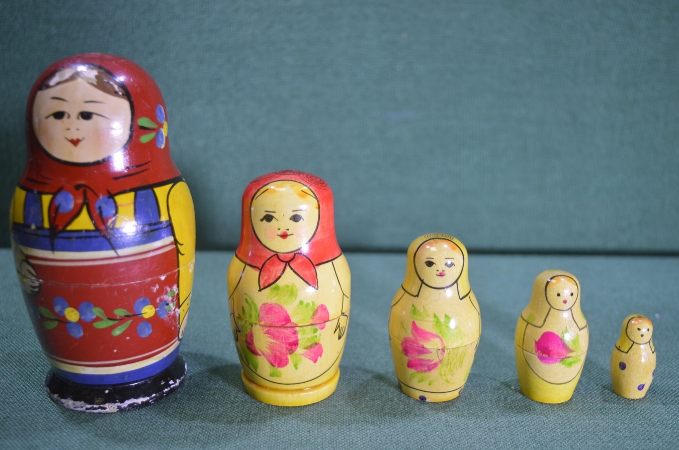 Купить Матрешки деревянные (5 штук). СССР. в интернет-аукционе ...