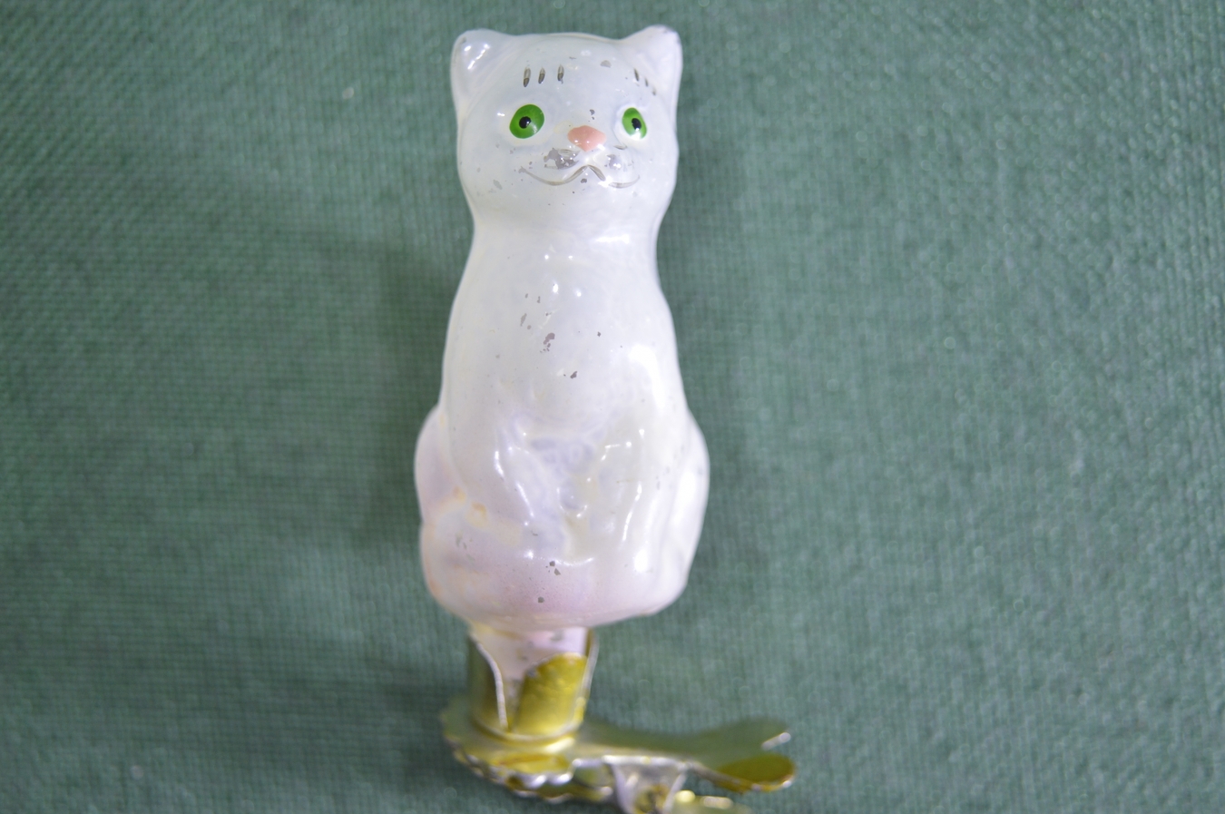 Купить Игрушка елочная стеклянная "Кошка, кошечка. Зеленые глаза ...