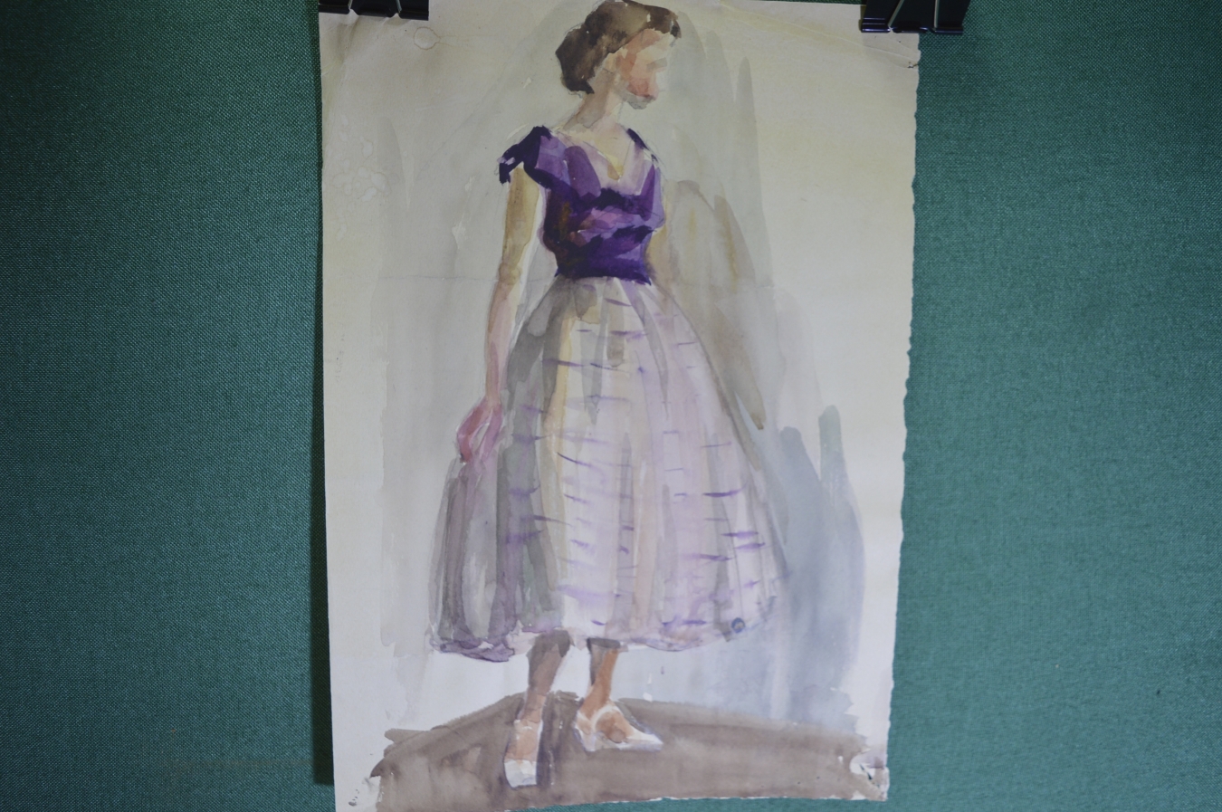 Купить Картина, рисунок "Девушка в юбке". Бумага, акварель. в интернет-аукционе HabarTorg ...