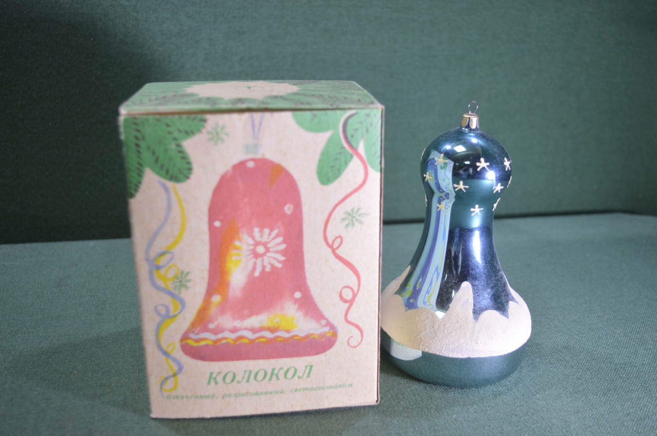 Купить Елочная игрушка "Колокол синий озвученный разрисованный ...