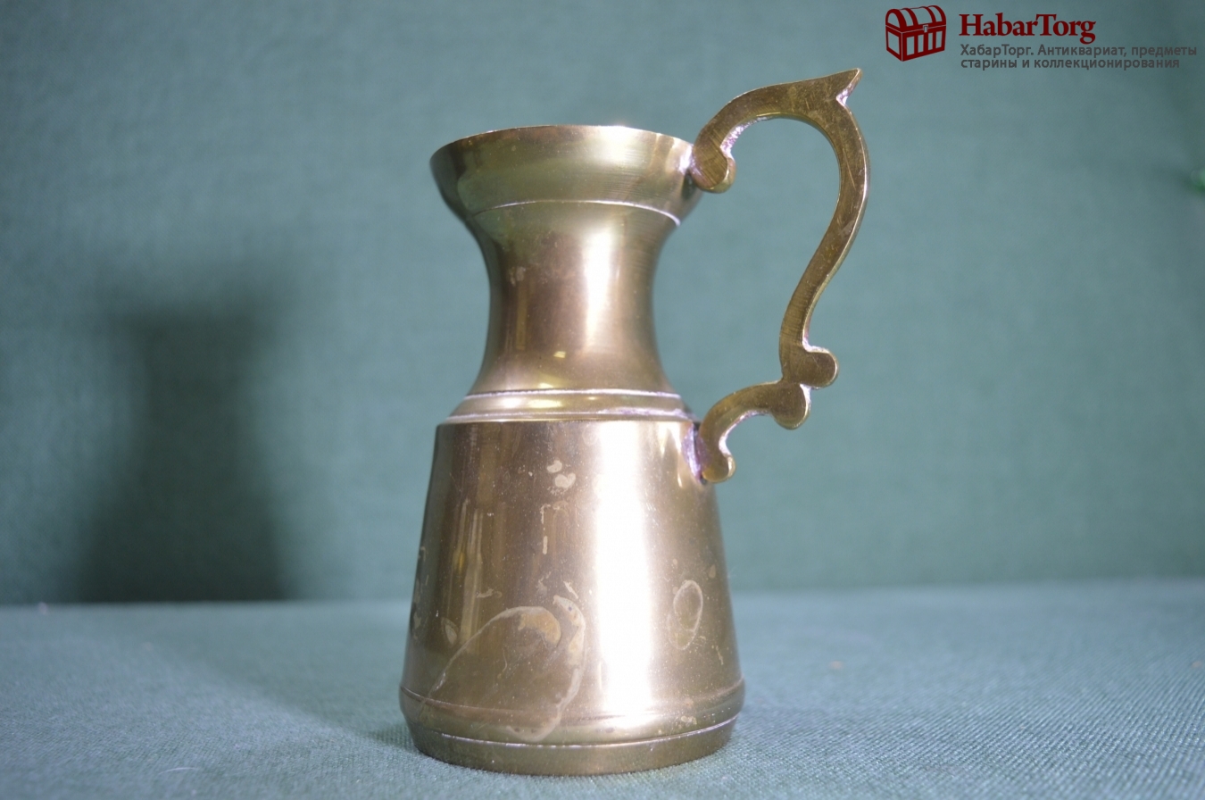 Купить Кувшинчик с ручкой, латунный, маленький. Латунь. 12,3 см. в ...