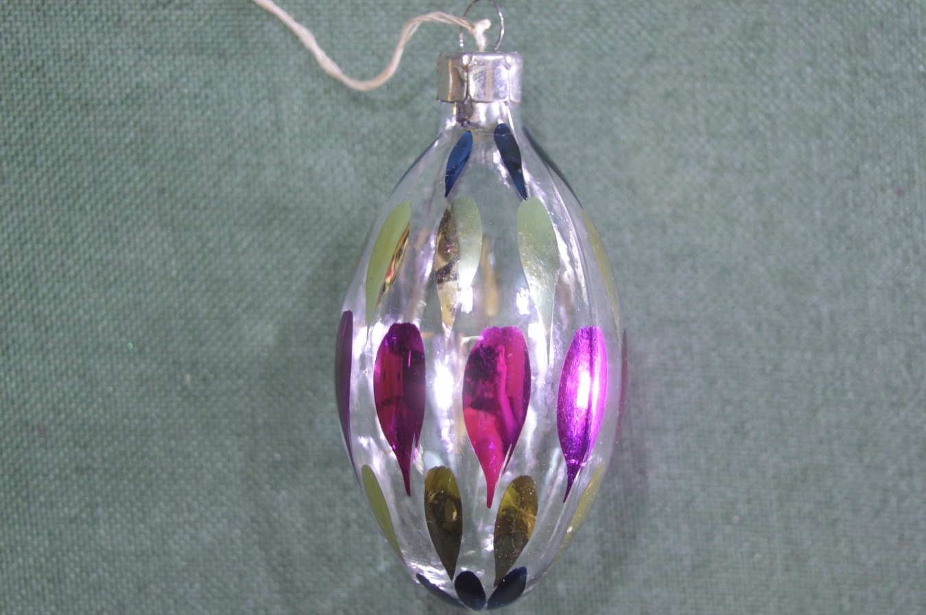 Купить Елочная новогодняя игрушка Фонарь фонарик Стекло Подвес Техника Глинка СССР в