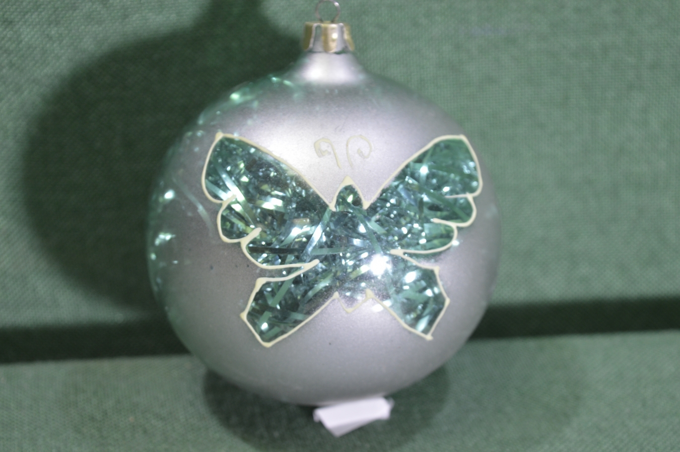 Купить Игрушка елочная новогодняя с мишурой "Шар Бабочка". Стекло. СССР ...
