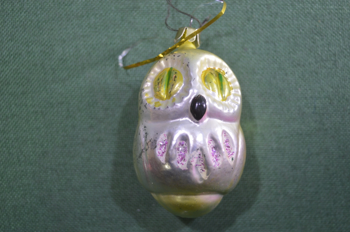 Купить Елочная стеклянная игрушка "Сова совенок". Стекло, подвес. СССР ...