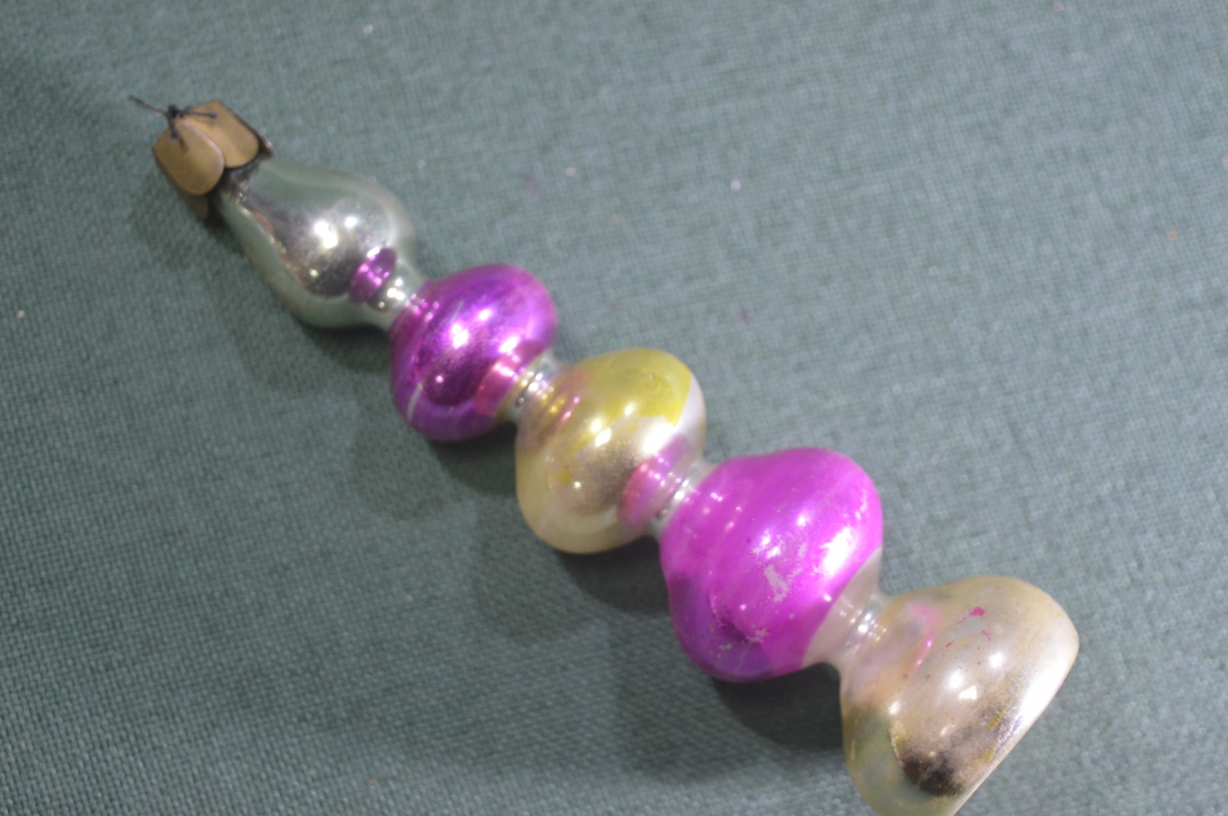 Купить Игрушка елочная стеклянная Пирамида пирамидка Стекло роспись СССР в интернет