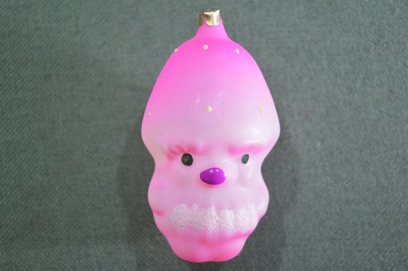 Купить Елочная стеклянная новогодняя игрушка Гриб лесовик грибок Стекло Подвес СССР 1