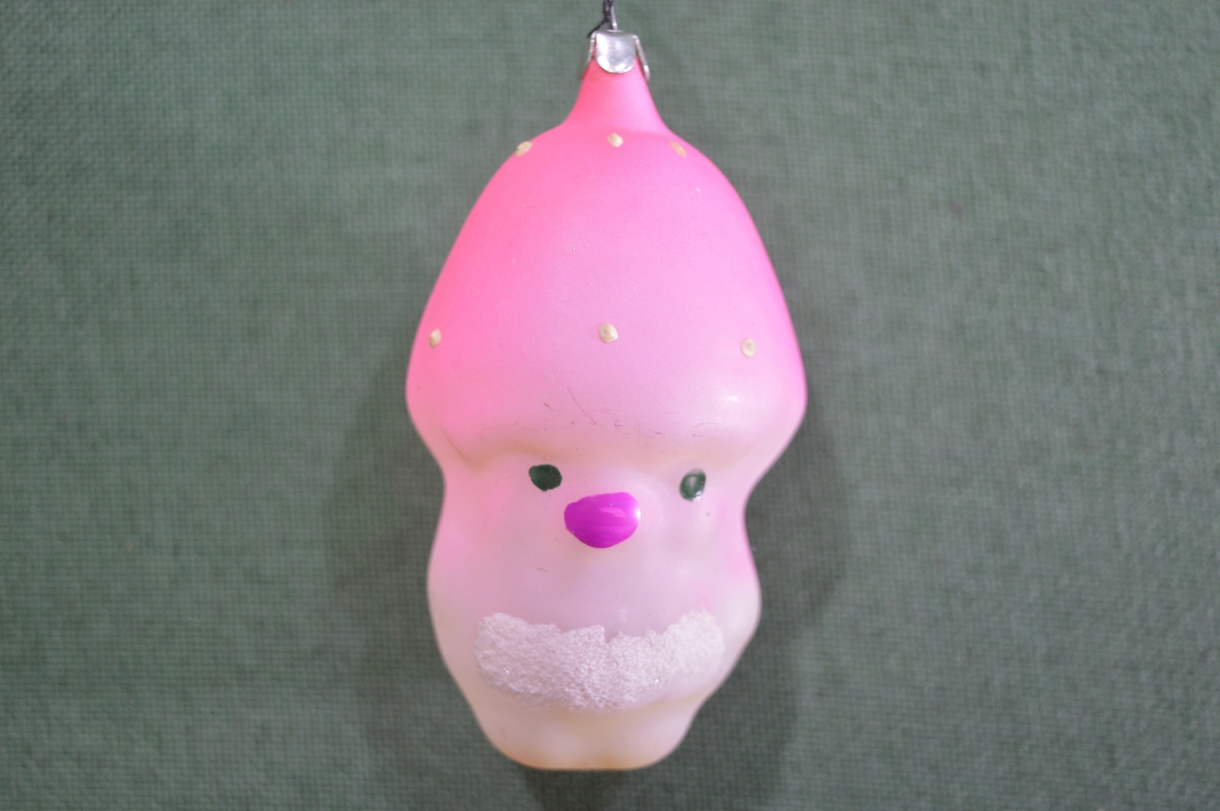 Купить Елочная стеклянная новогодняя игрушка Гриб лесовик грибок Стекло Подвес СССР 2