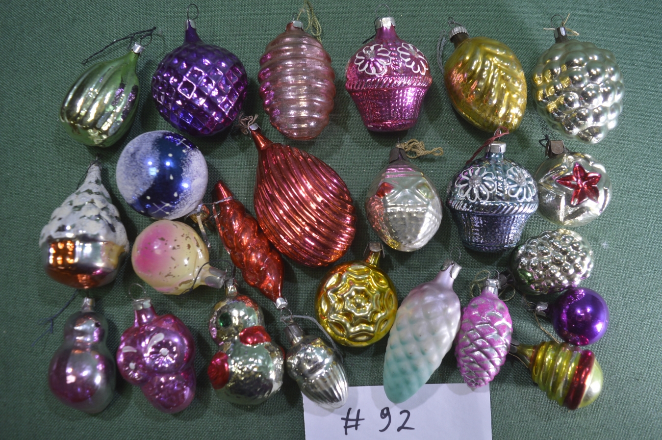 Купить Елочные новогодние игрушки, украшения. 24 штуки. Ассорти. Стекло ...