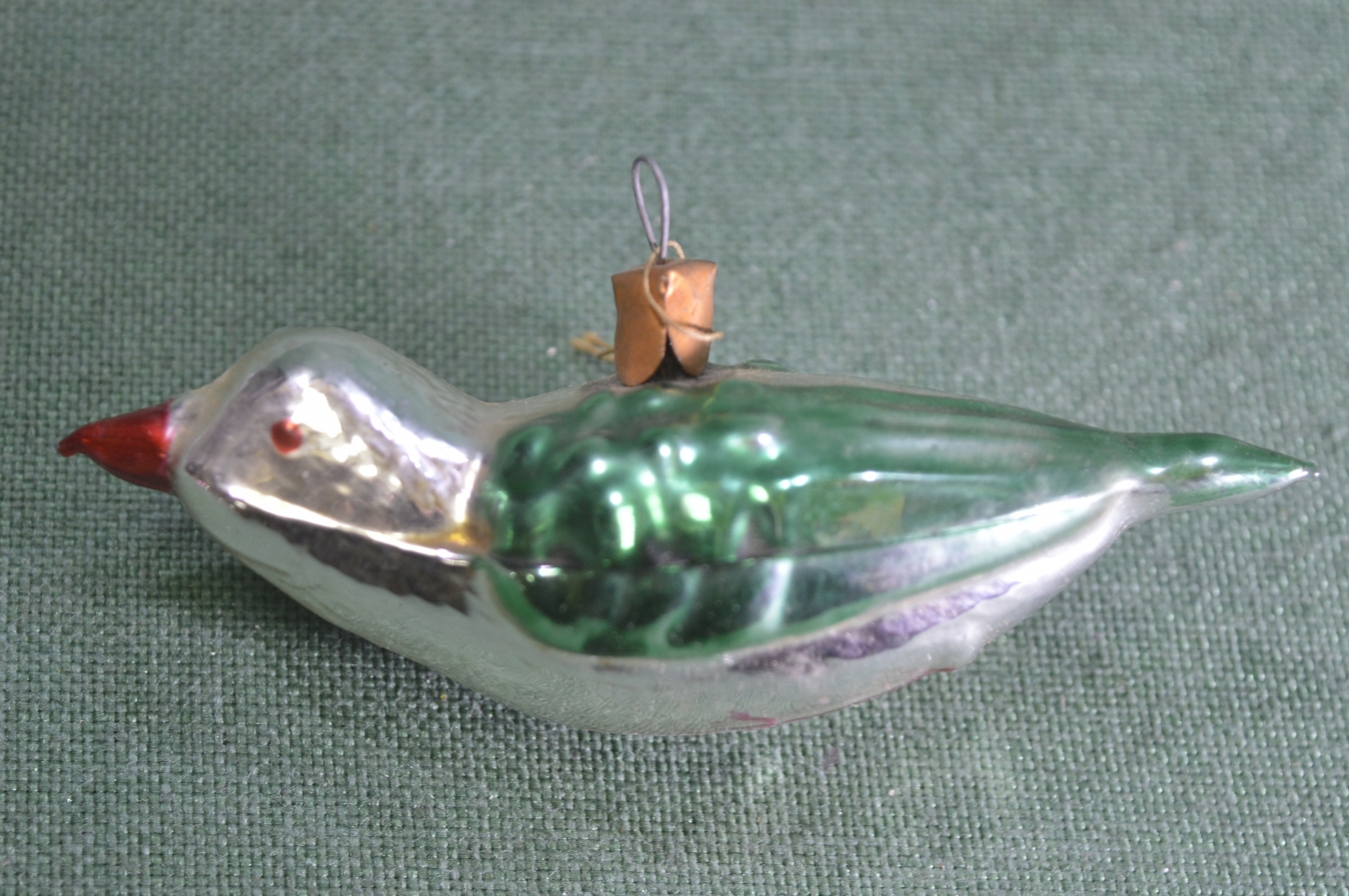 Купить Елочная новогодняя игрушка Птица птичка Стекло Германия ГДР периода СССР в интернет