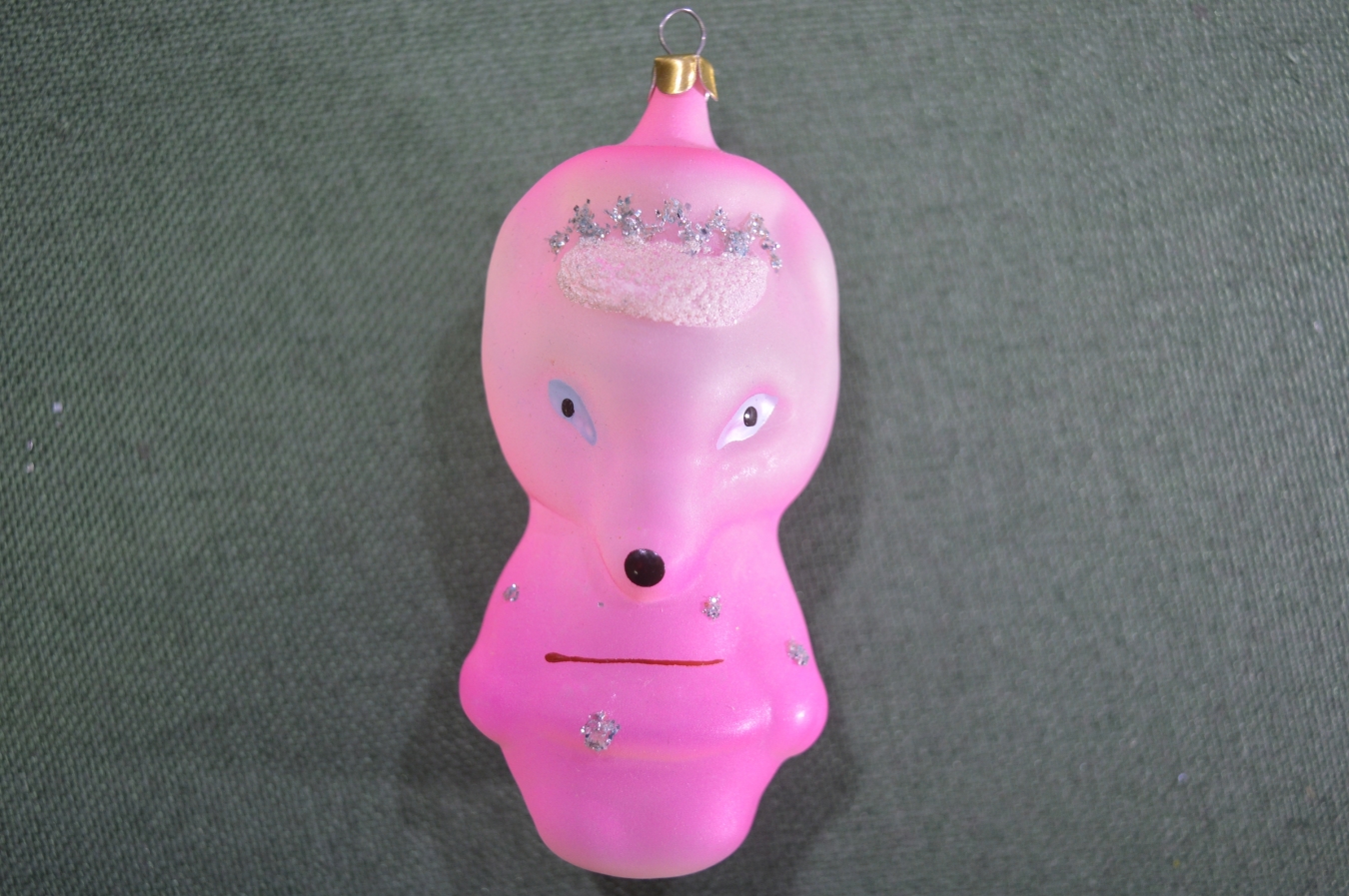 Купить Елочная игрушка из набора Теремок Волк Стекло Матовая МПО Иней СССР 3 цены фото