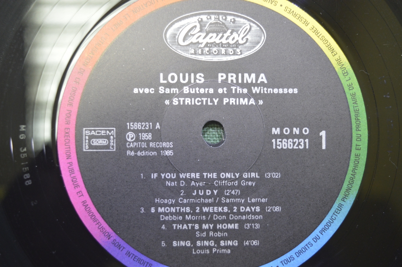 Купить Пластинка виниловая "Louis Prima. Strictly Prima. Луис Прима ...