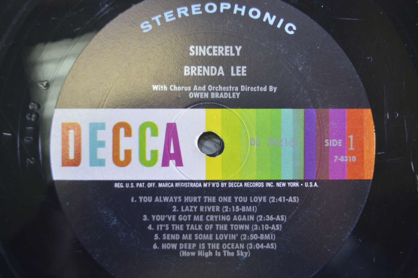 Купить Пластинка виниловая "Sincerely Brenda Lee". Decca. Бренда Ли ...