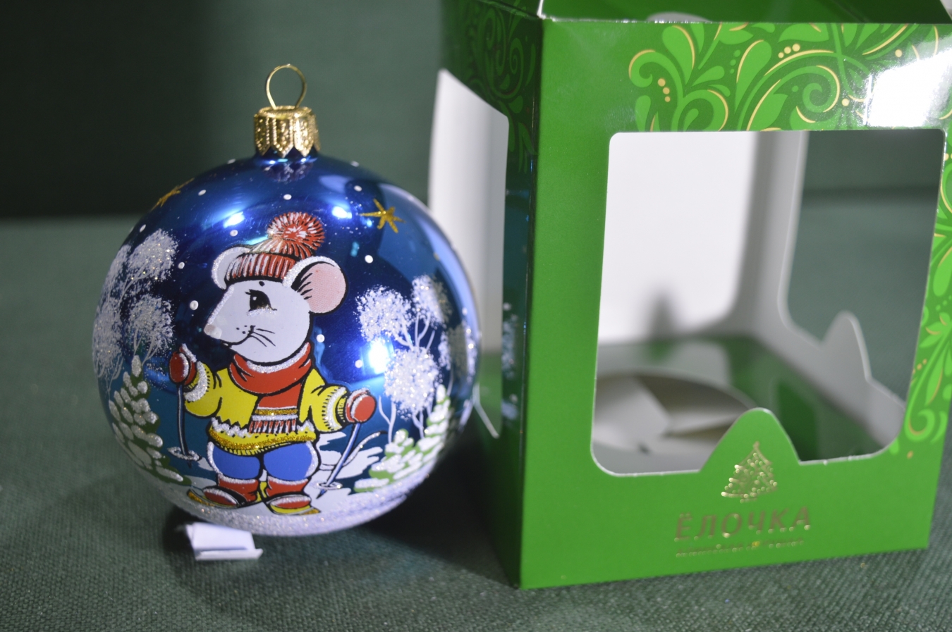 Купить Елочная игрушка из стекла шар Зодиак Мышь мышка Стекло Клинское объединение