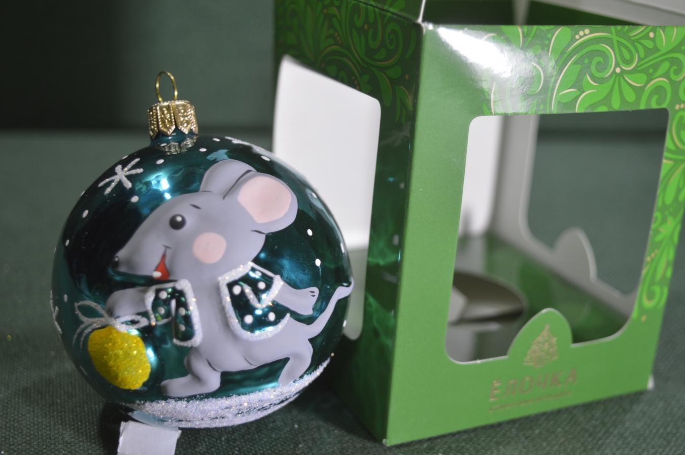 Купить Елочная игрушка из стекла шар Талисман Мышь мышка Стекло Клинское объединение