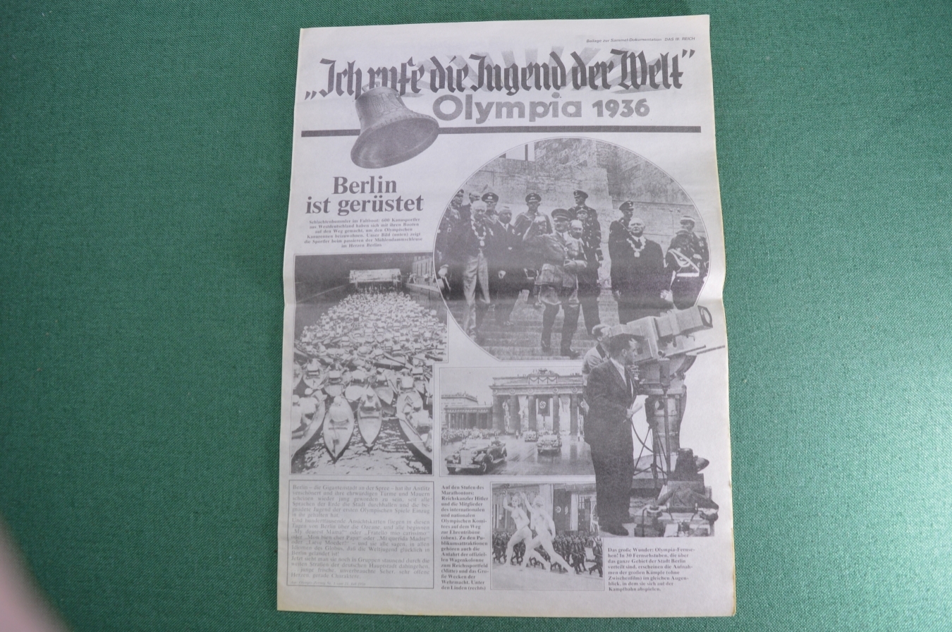 Купить Олимпиада, Третий Рейх. Газета 1936 года. в интернет-аукционе ...